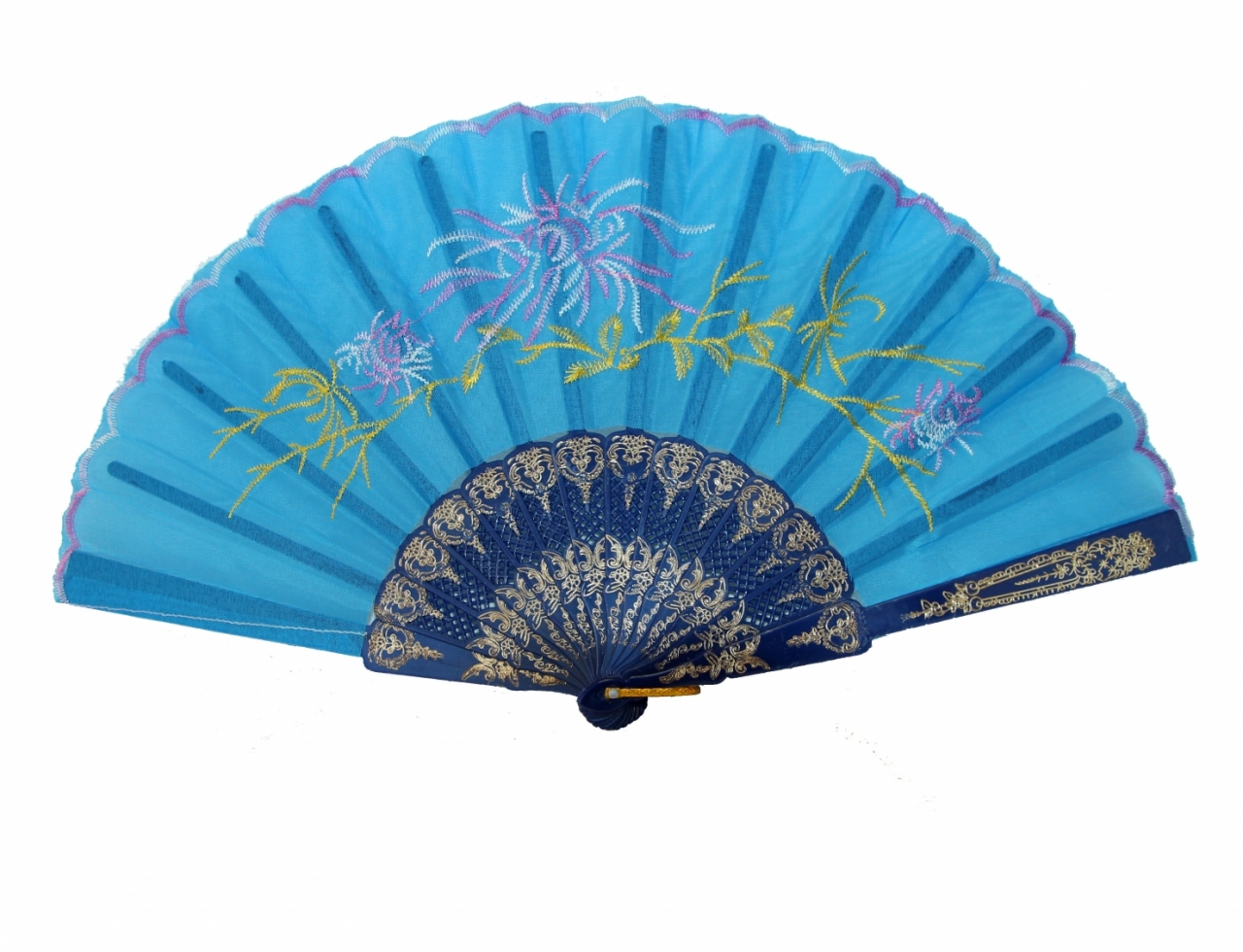 Blue Hand Fan