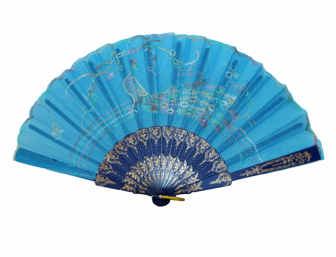 Blue Hand Fan