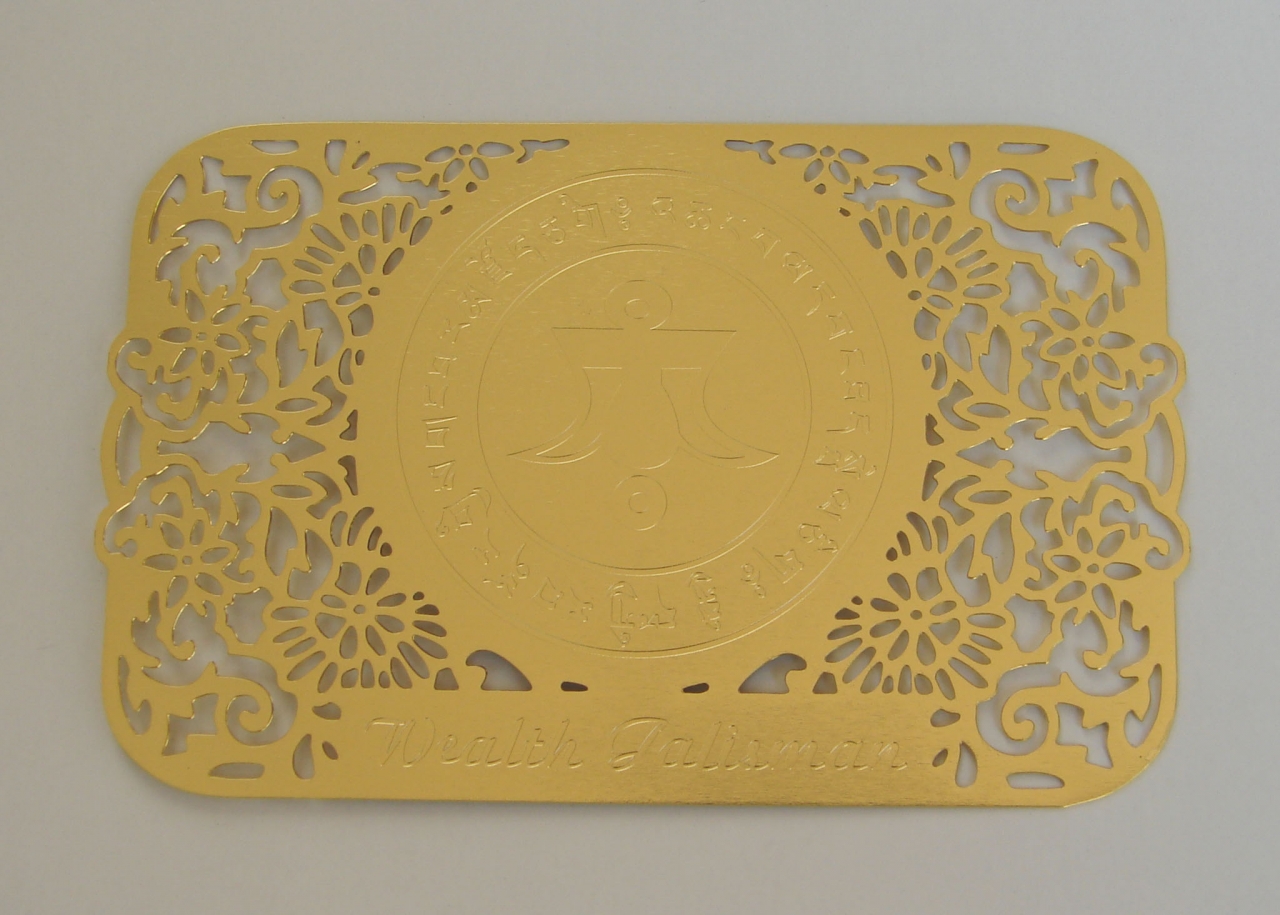 Feng Shui Wealth Talisman on Gold Talisman Card