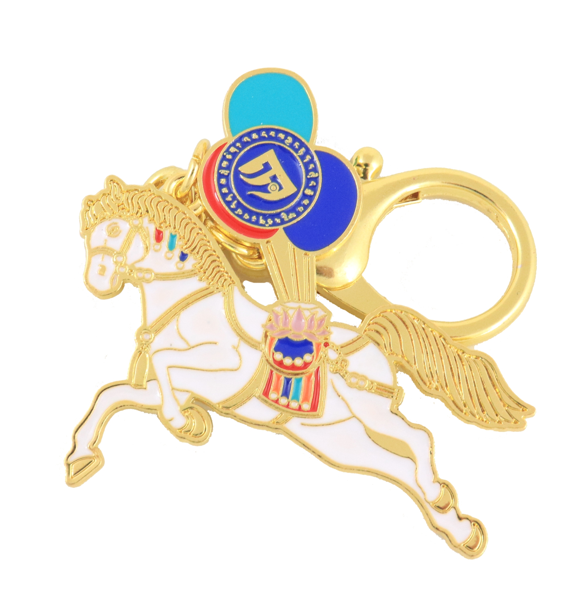 Feng Shui Joyous Windhorse Amulet Keychain