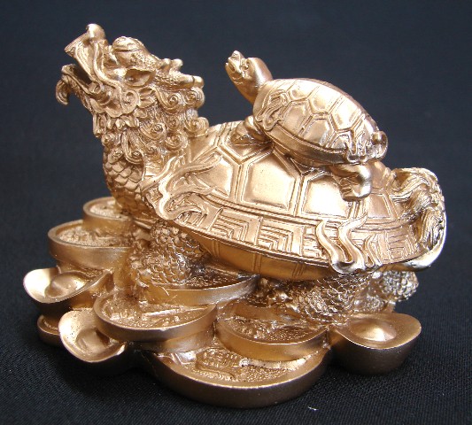 Feng Shui Golden Feng Shui Dragon Turtle Statue